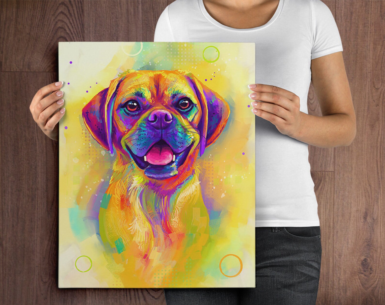 Puggle Canvas Canvas Art Canvas Wall Art Illustration - Etsy