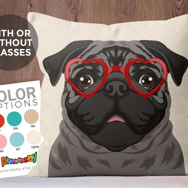 Pug Pillow - Etsy