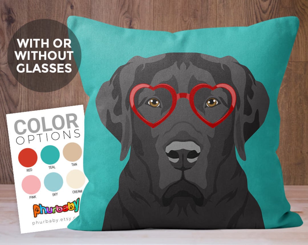 Labrador Retriever Pillow Black Lab Black Labrador Fiance Gift Dog ...