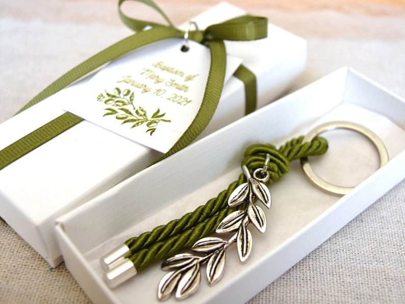 10pcs Personalized Wedding Favors Keychain With Olive Branch - Etsy