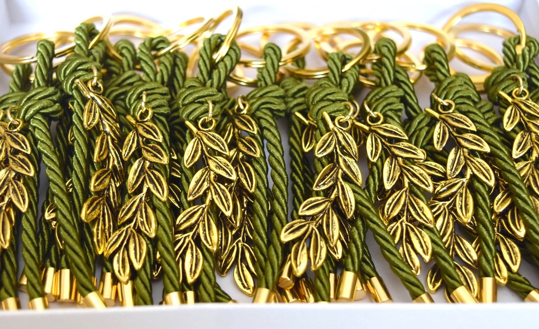 10pcs, Favors Keychain With Olive Branch, Greek Wedding Favors, Greek ...