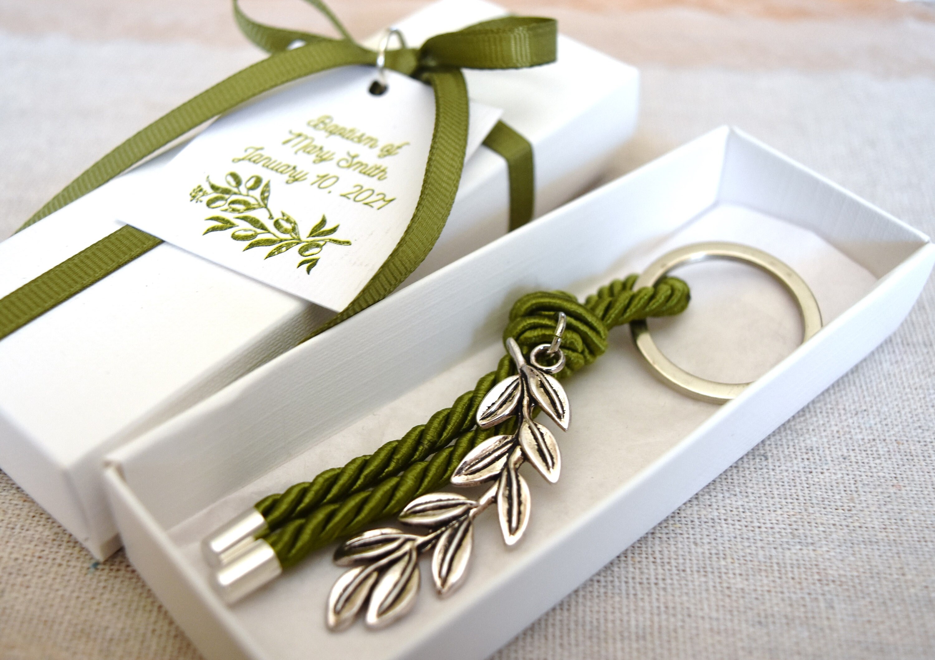 10pcs Personalized Wedding Favors keychain with olive branch | Etsy