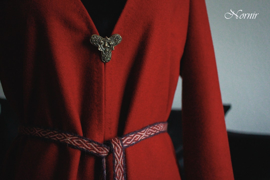 Set of Woolen Coat, Tablet Weaving and Trefoil Brooch, Viking / Slavic ...
