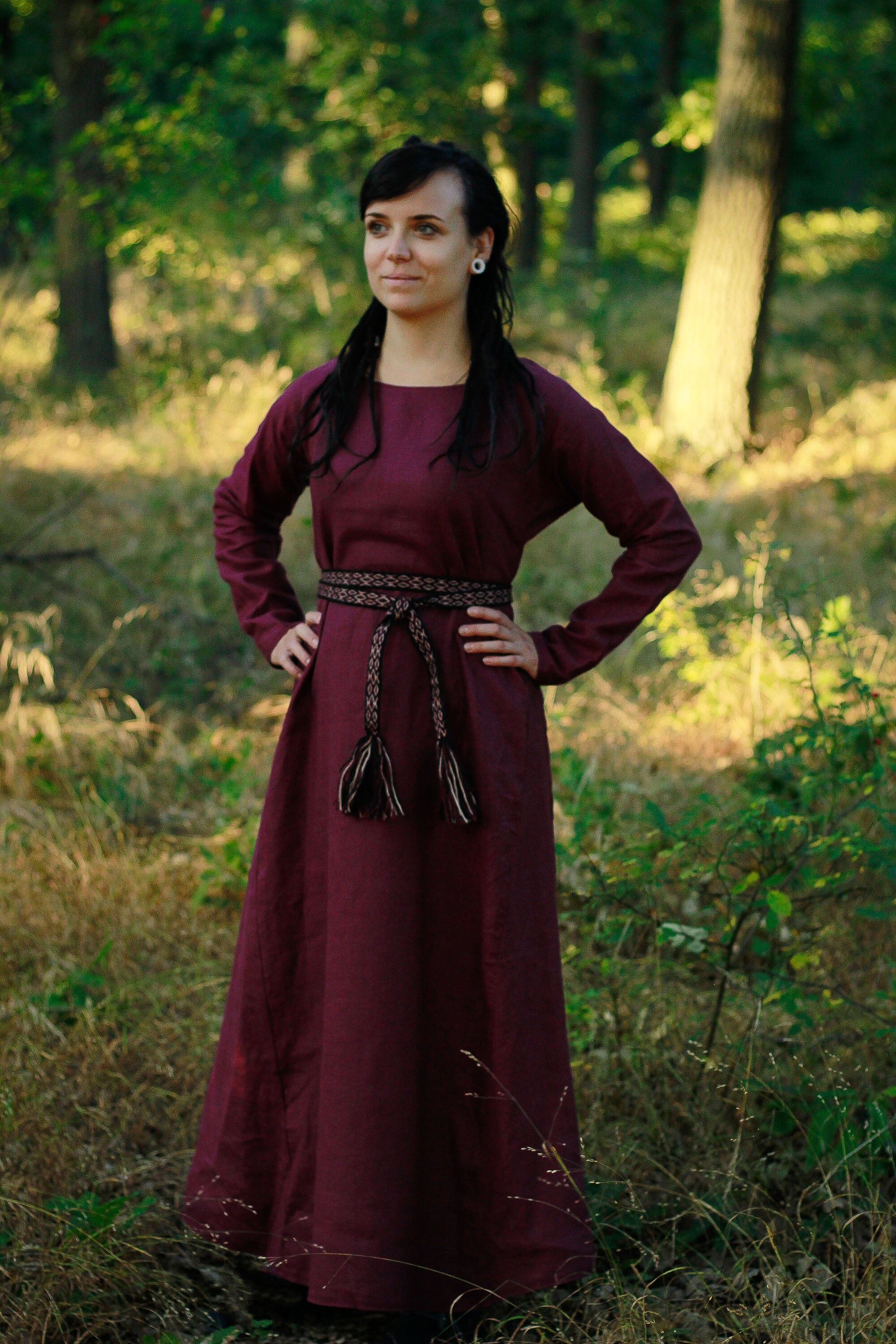 Viking / slavic linen dress available in 20 colours | Etsy