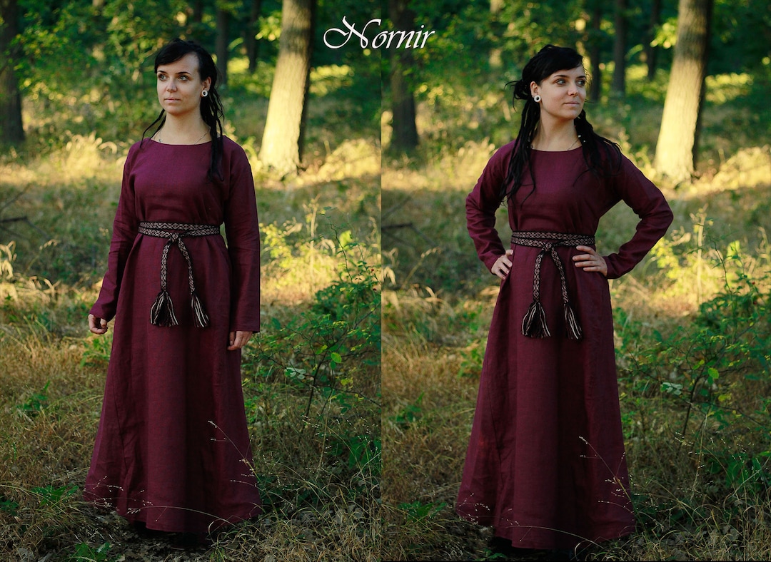 Viking / Slavic Linen Dress Available in 25 Colours - Etsy