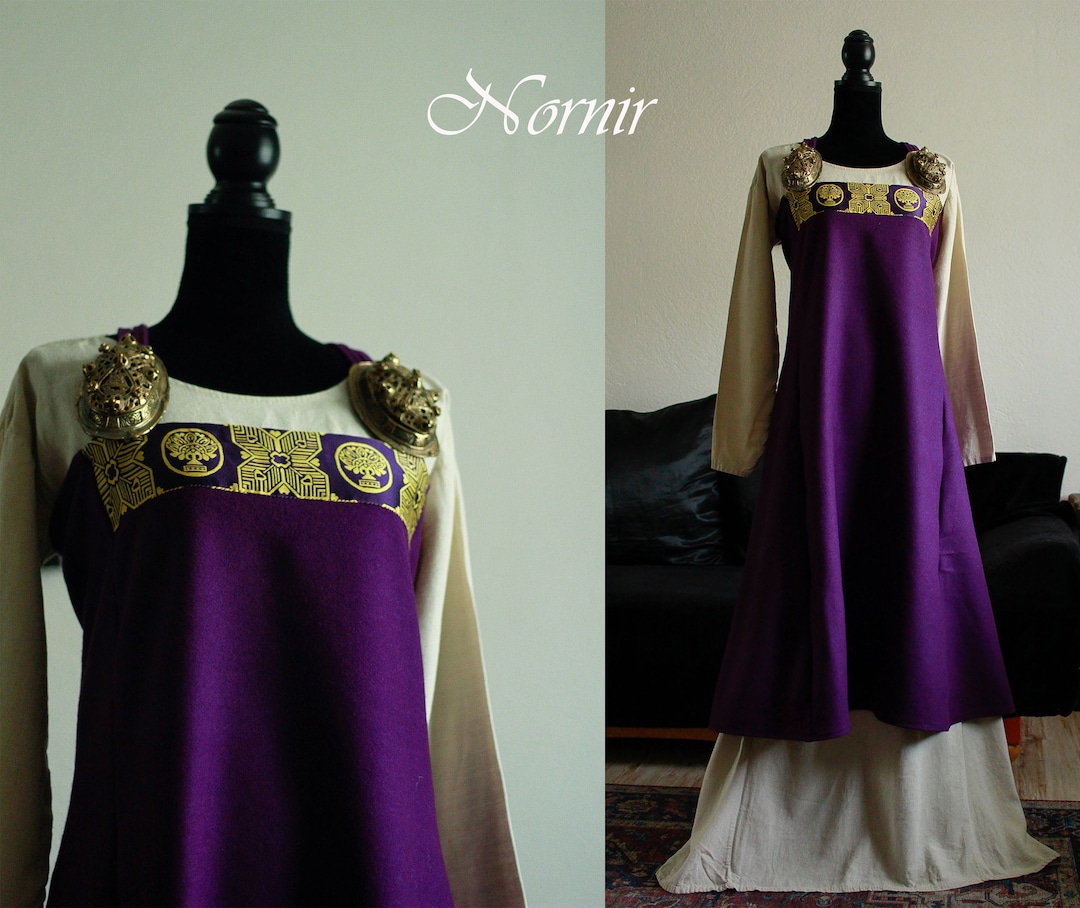 Woolen Apron Dress With Byzantine Medalions Silk Samite - Etsy