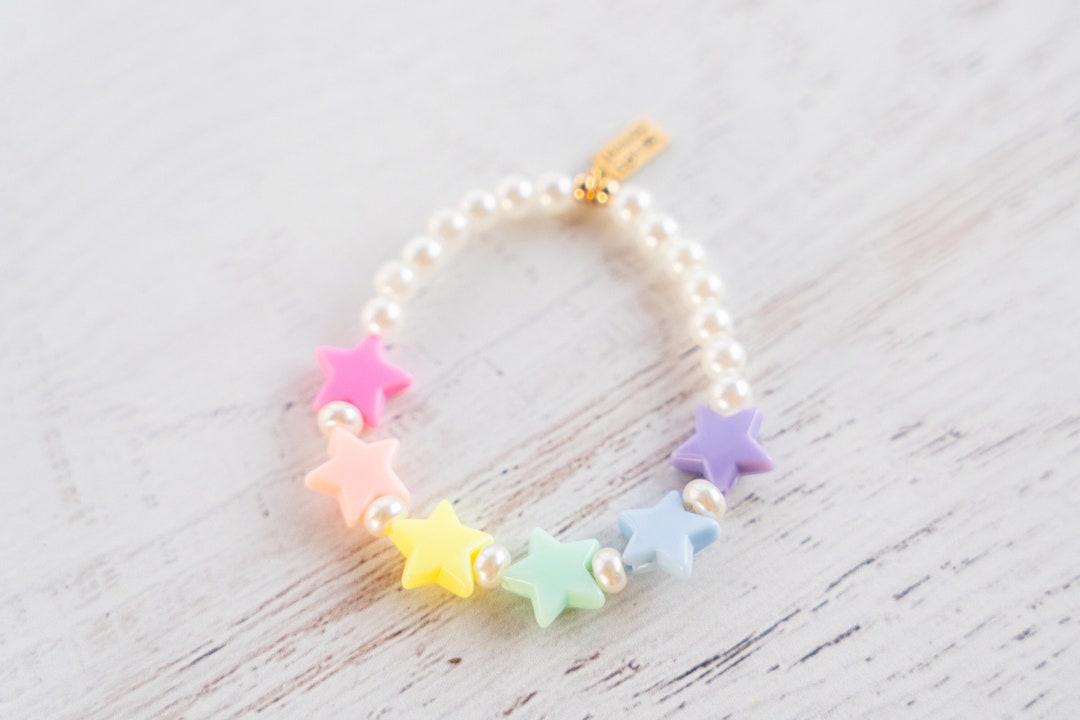 PASTEL RAINBOW STARS | Cute Pearl Spring Kawaii | Friendship Bracelet ...