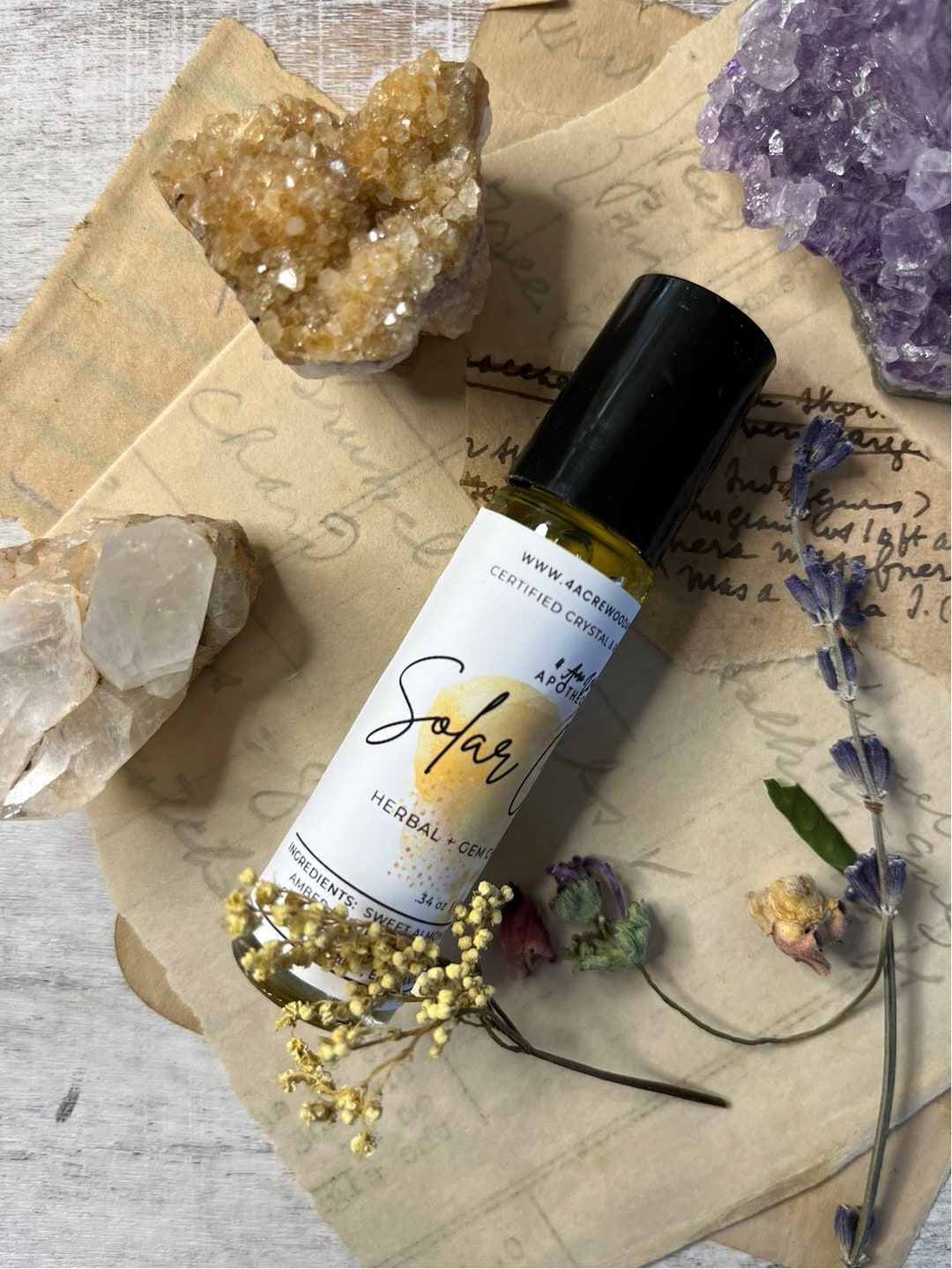 Solar Plexus Chakra Anointing Rollerball Oil | Reiki, Herb, and Crystal ...