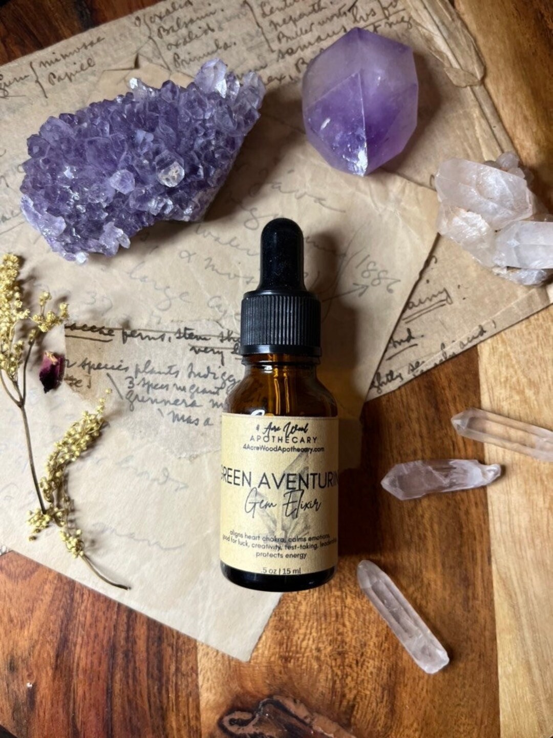 Green Aventurine Gem Elixir Crystal Essence Calming Luck Study Support ...