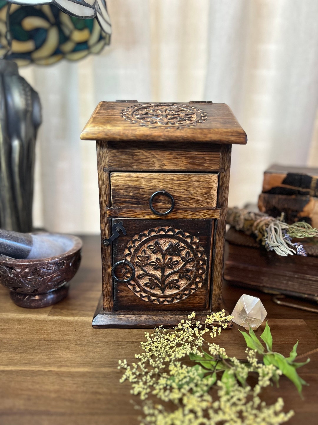Apothecary Herbal Cabinet | Herb Cabinet | Herb Chest | Tree of Life ...