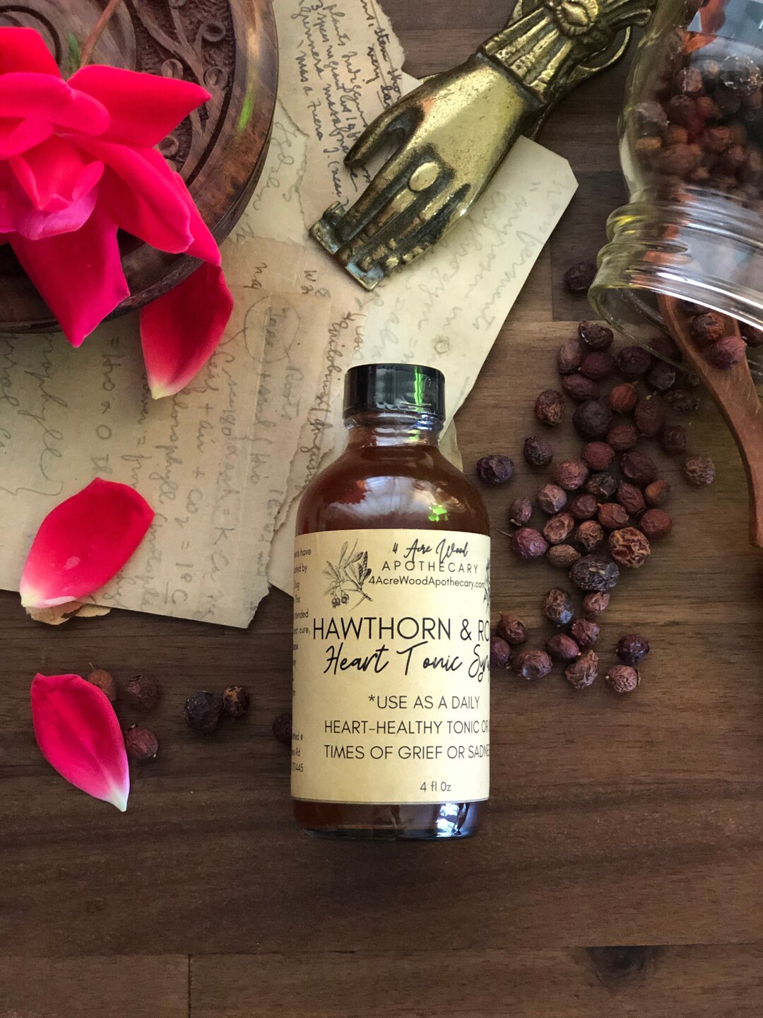 Hawthorn Berry & Rose Petal Syrup / Heart, Love, and Grief Tonic - Etsy