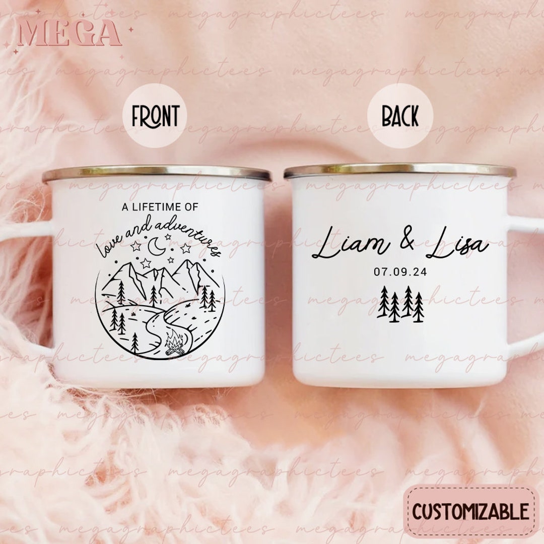 Personalized Wedding Mugs, Couple Adventure Mugs, Personalized ...