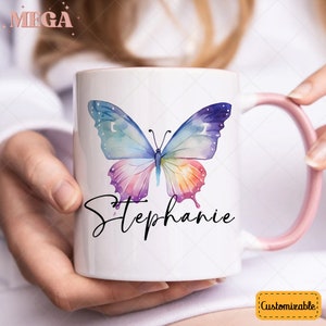 Personalized Butterfly Mug, Cute Butterfly Mug, Butterfly Coffee Mug ...
