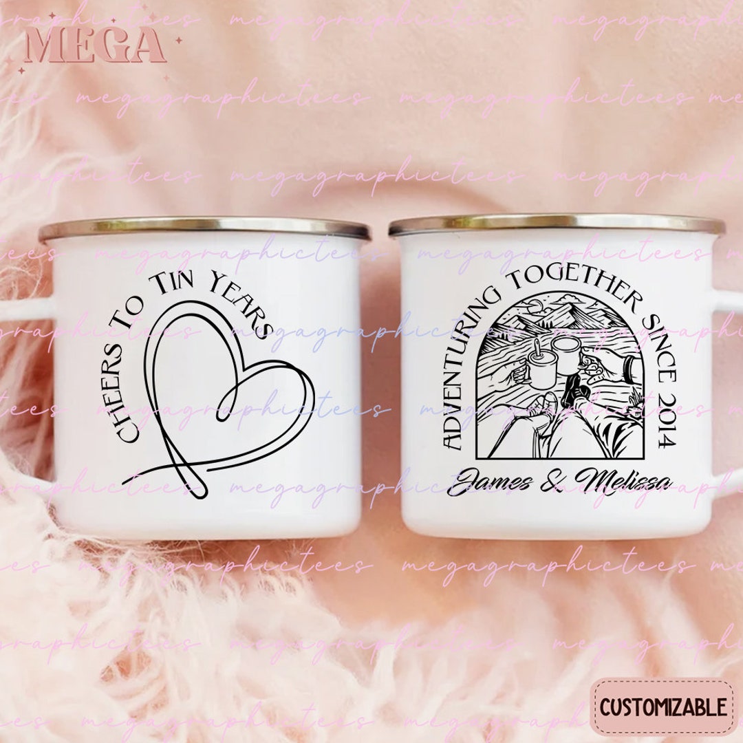 Personalized Tin Year Mug, Custom Tin Year Anniversary Mug, Tenth ...