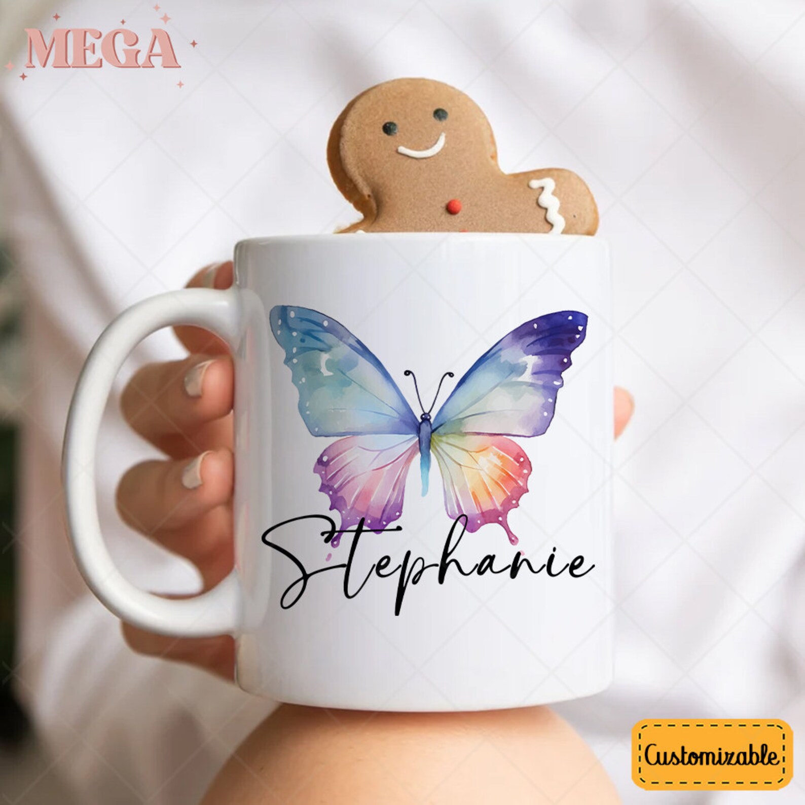 Personalized Butterfly Mug, Cute Butterfly Mug, Butterfly Coffee Mug ...
