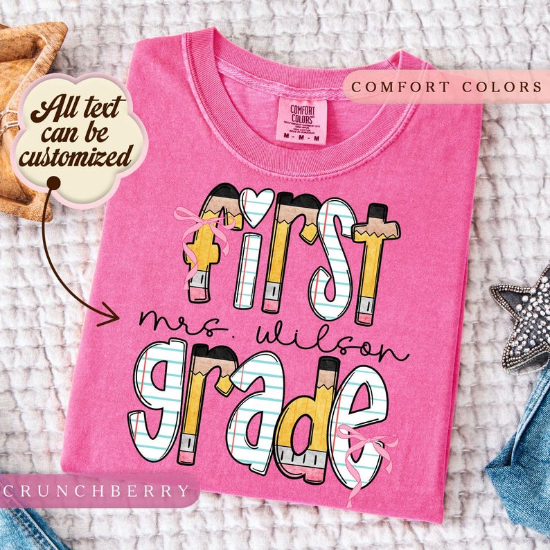 First Grade Teacher Shirt, Personalized First Grade Teacher Shirt ...