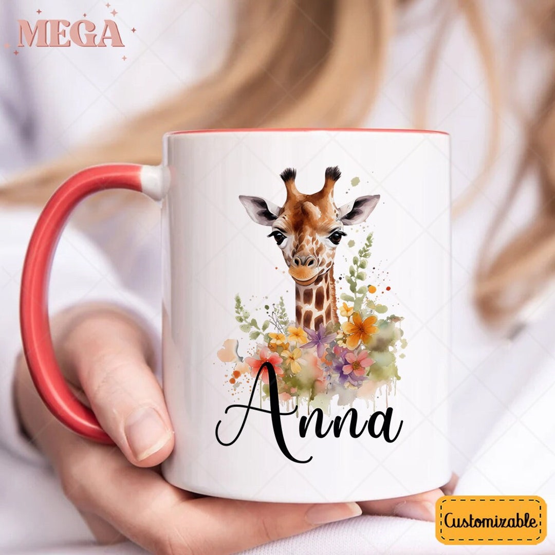 Personalized Giraffe Mug, Cute Giraffe Mug, Giraffe Coffee Mug, Giraffe ...