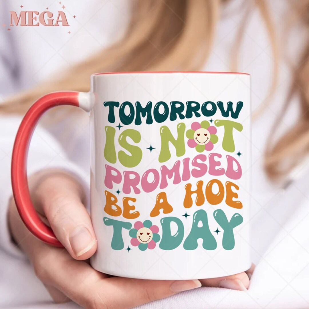 Tomorrow is Not Promised Be A Hoe Today Mug, Funny Saying Mug, Sarcasm ...