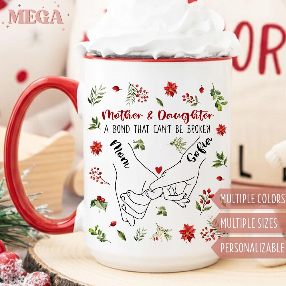 Custom Mom Mug, Personalized Mom and Daughter Mug, Mama and Daughter ...