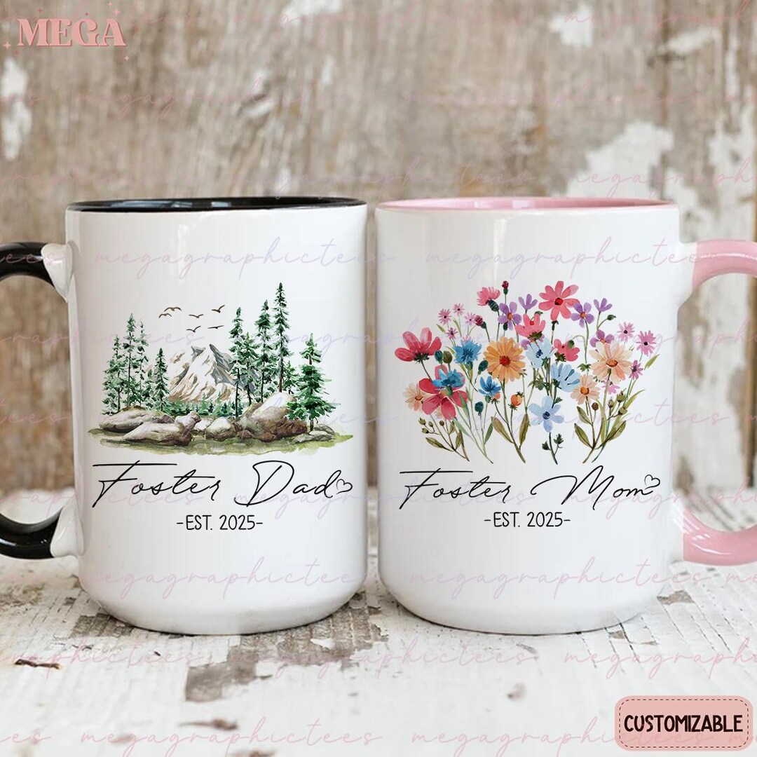 Foster Mom and Foster Dad Mugs, Promoted to Foster Mom, Promoted to ...