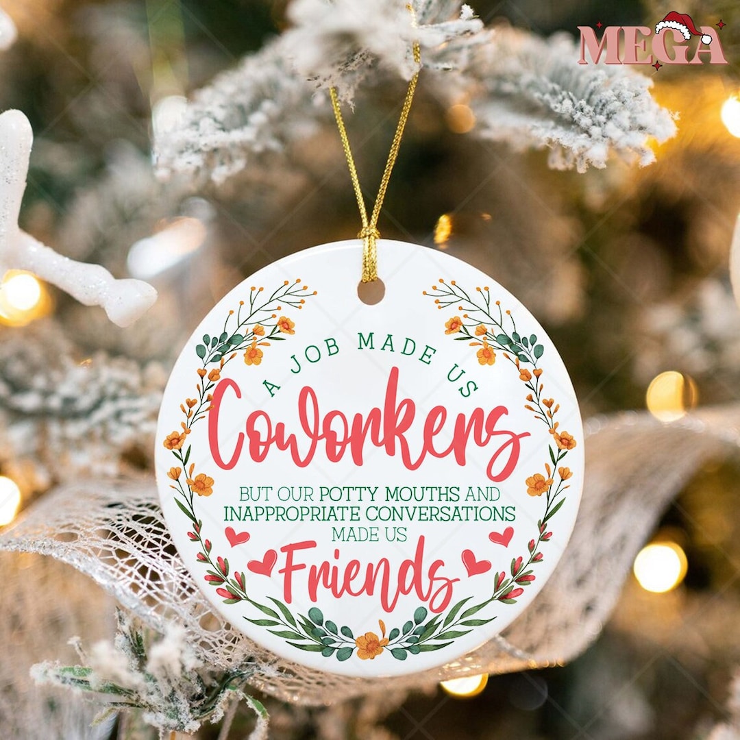 Coworker Ceramic Ornament, Coworker Christmas Ornament, Work Besties ... Coworker Ceramic Ornament, Coworker Christmas Ornament, Work Besties ...