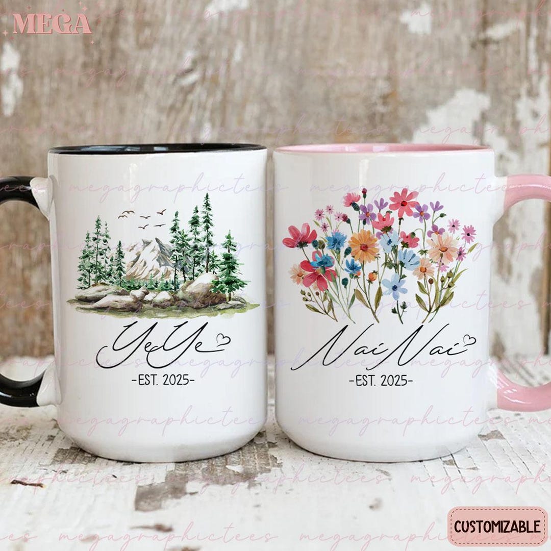 Chinese Ye Ye and Nai Nai Mugs, Pregnancy Announcement to Chinese ...