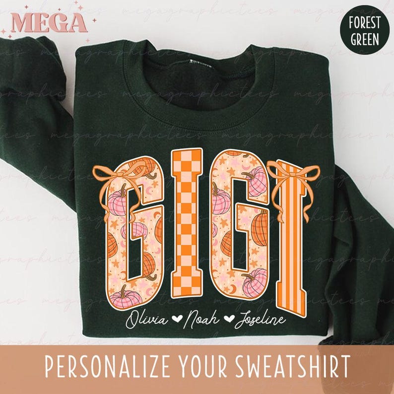 Personalized Gigi Sweatshirt, Custom Gigi Sweatshirt, Fall Gigi ...