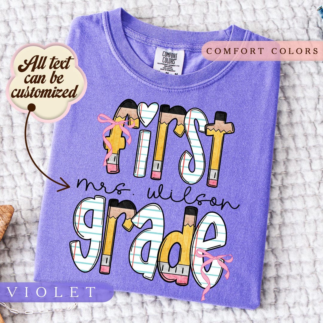 First Grade Teacher Shirt, Personalized First Grade Teacher Shirt ...