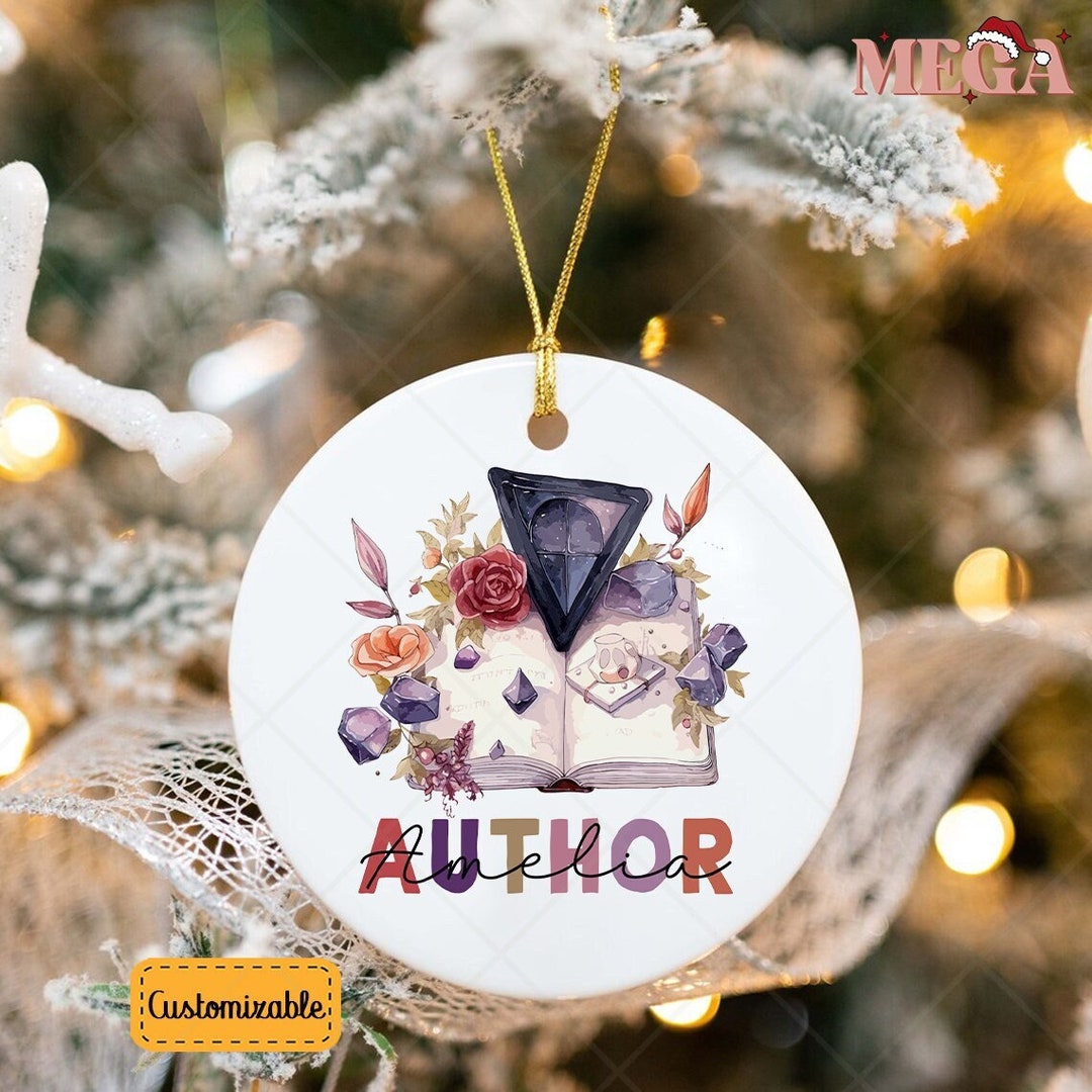 Personalized Author Ceramic Ornament, Custom Writer Ornament, Author ...
