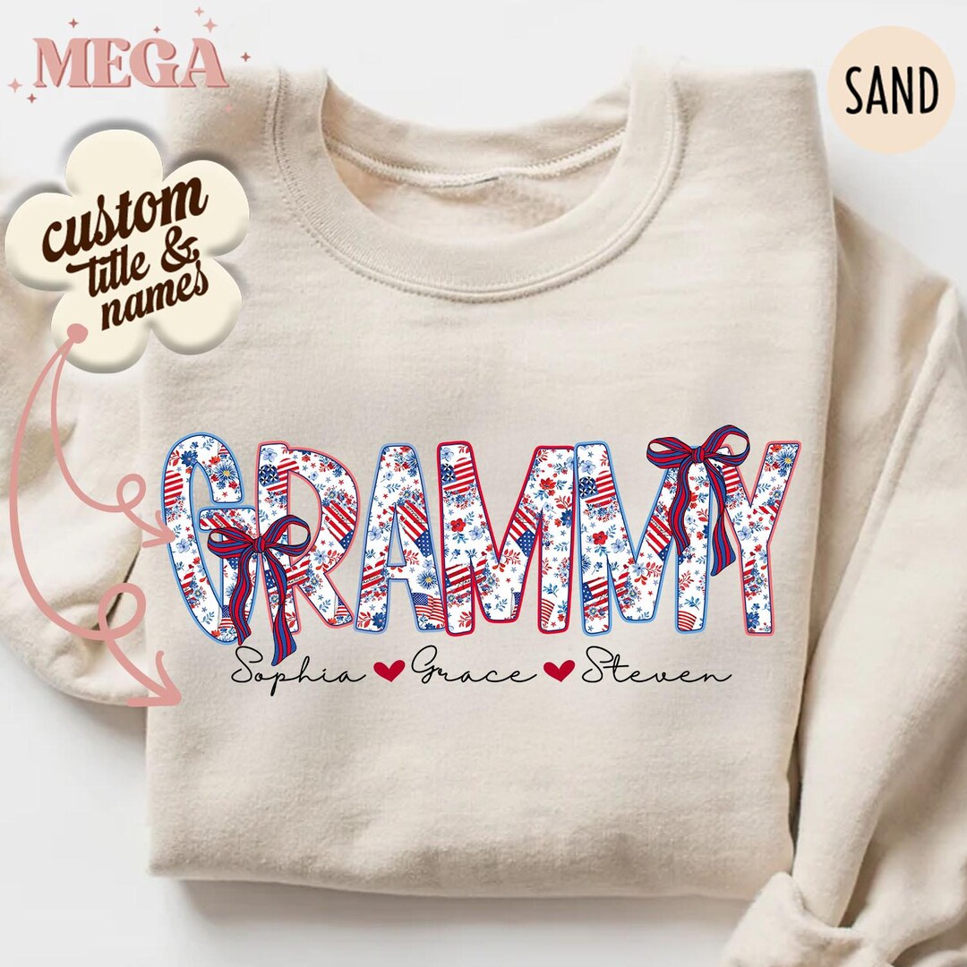 American Grammy Shirt, Patriotic Grammy Shirt, Personalized Grammy and ...