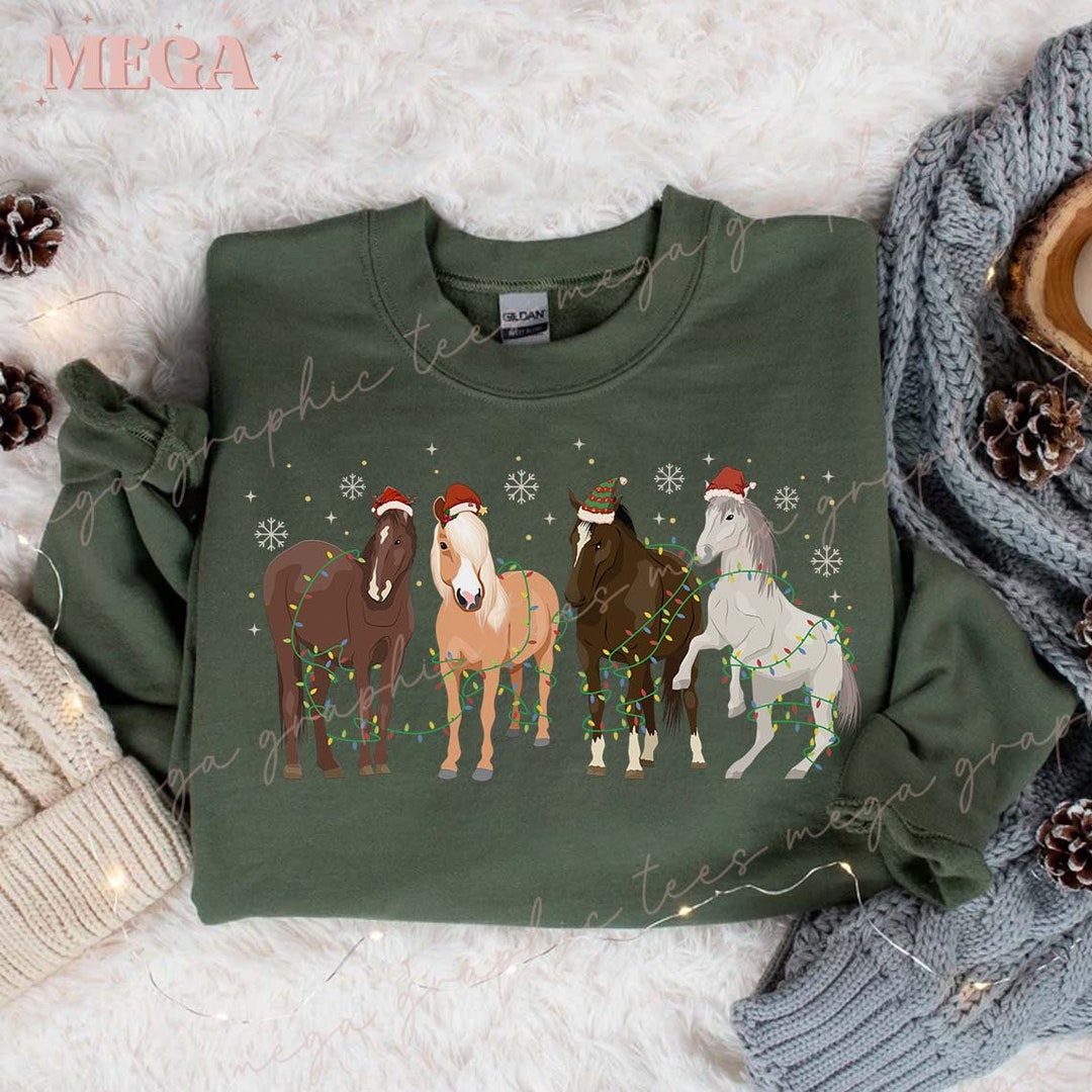Horse Christmas Sweatshirt, Christmas Horse Sweater, Horse Mom ...