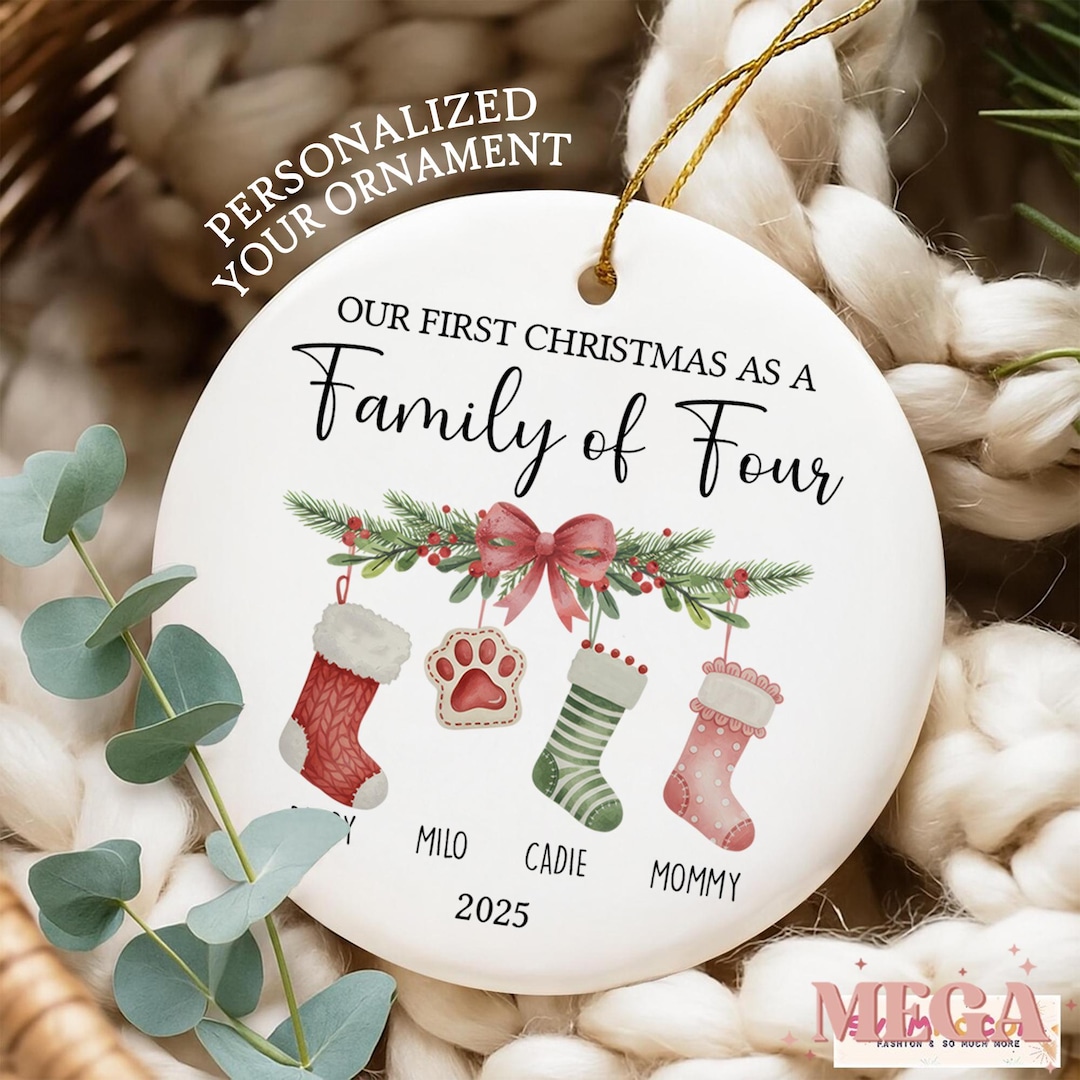 Family of Four Christmas Ornament, Custom New Family Ornament, Family ...