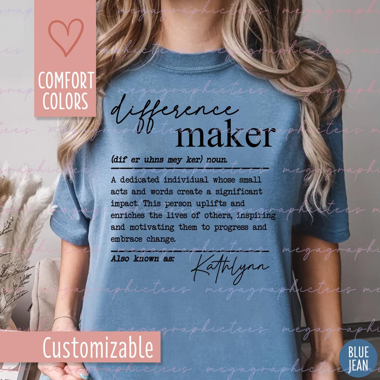Comfort Colors Difference Maker Shirt, Personalized Difference Maker ...