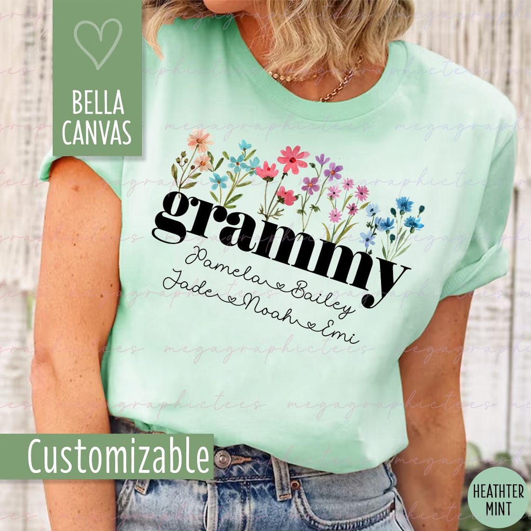 Custom Grammy Shirt, Personalized Wildflowers Grammy Shirt, Floral ...
