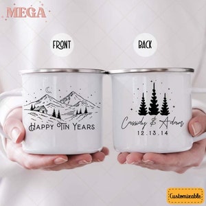 Personalized Tin Years Mug, Tin Year Anniversary Mug, Tin Year ...