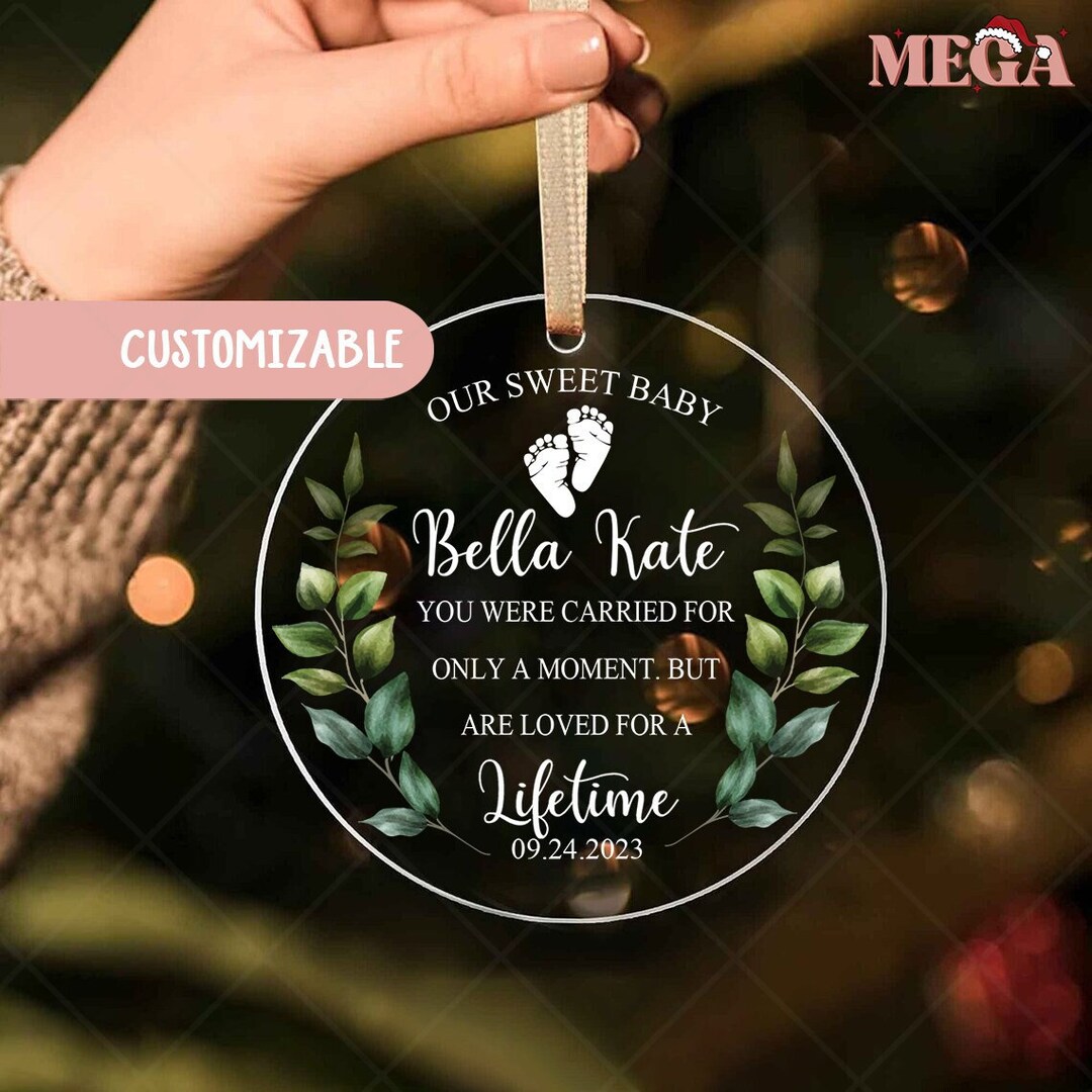 Personalized Baby Memorial Acrylic Ornament, Miscarriage Ornament ...