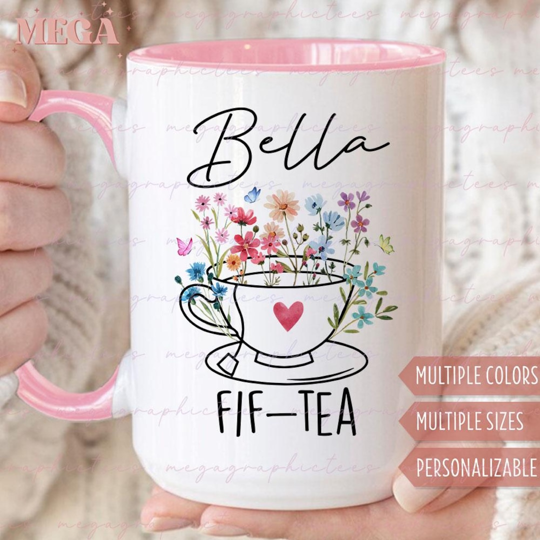 Fif Tea Mug, Custom 50th Birthday Mug, Personalized Gift for 50th ...