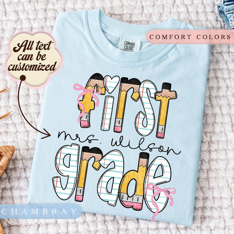 First Grade Teacher Shirt, Personalized First Grade Teacher Shirt ...
