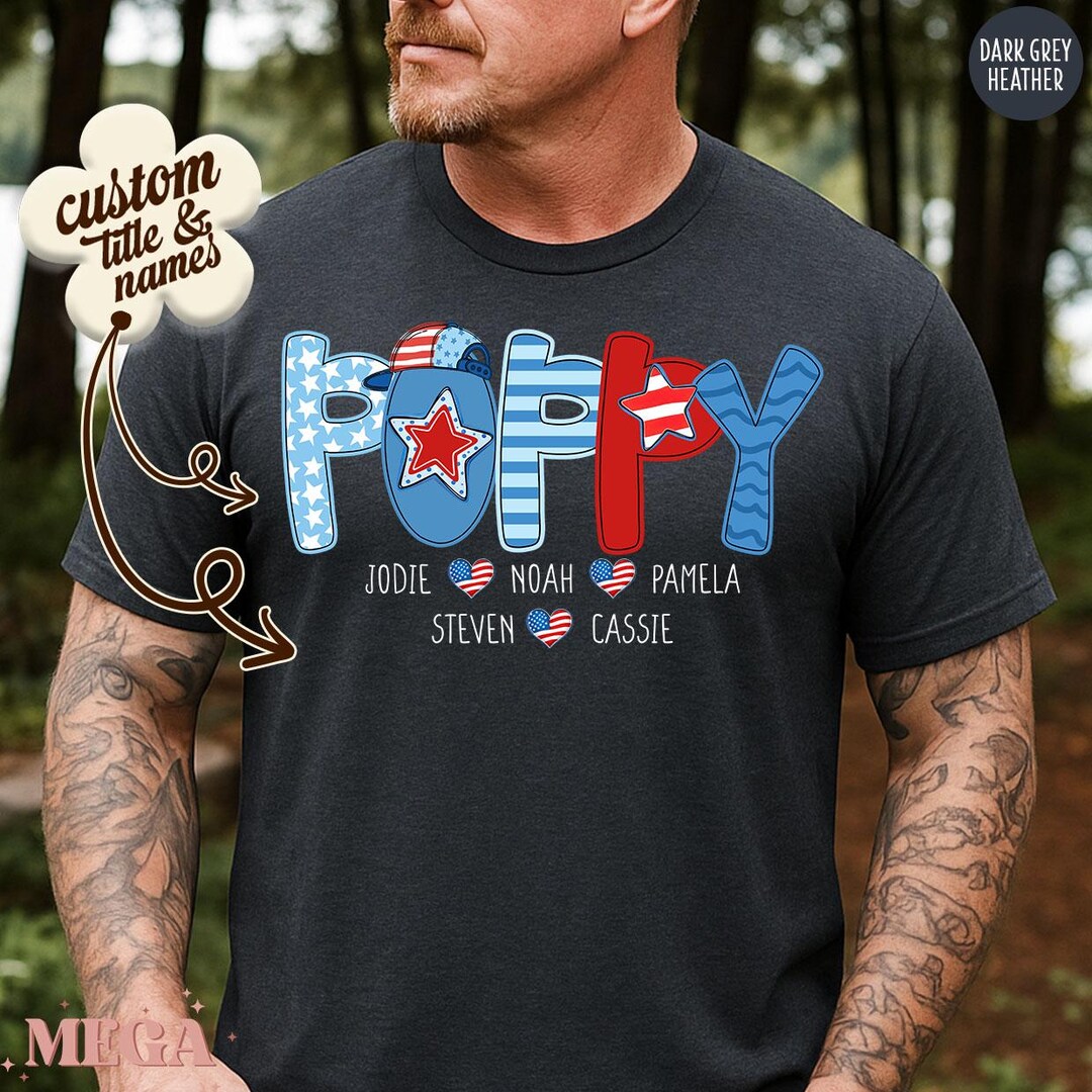 Personalized Poppy Shirt, Patriotic Poppy Shirt, Custom American Poppy ...