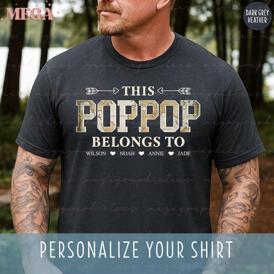 This Pop Pop Belongs to Shirt With Kids' Names, Custom Pop Pop Shirt ...