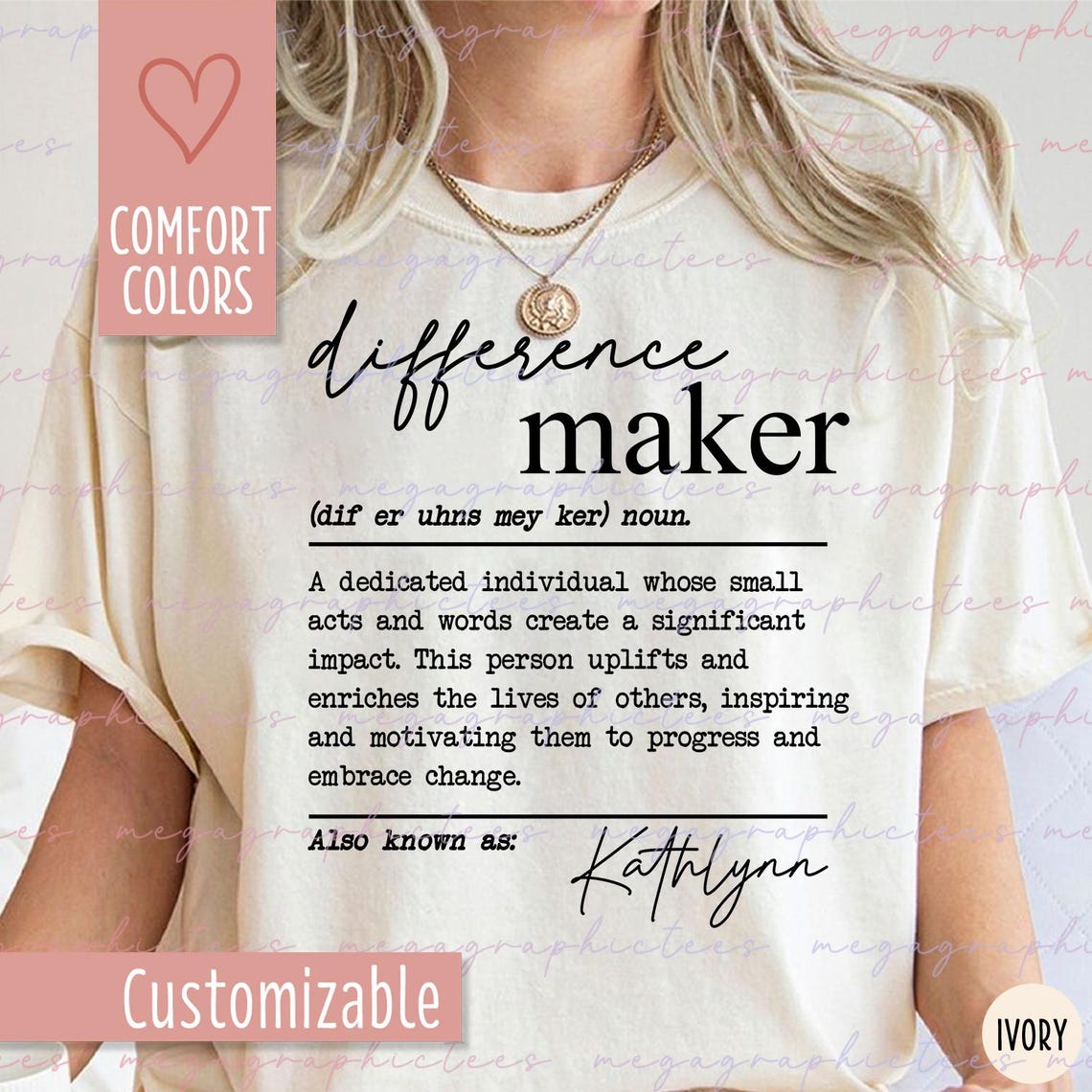 Comfort Colors Difference Maker Shirt, Personalized Difference Maker ...