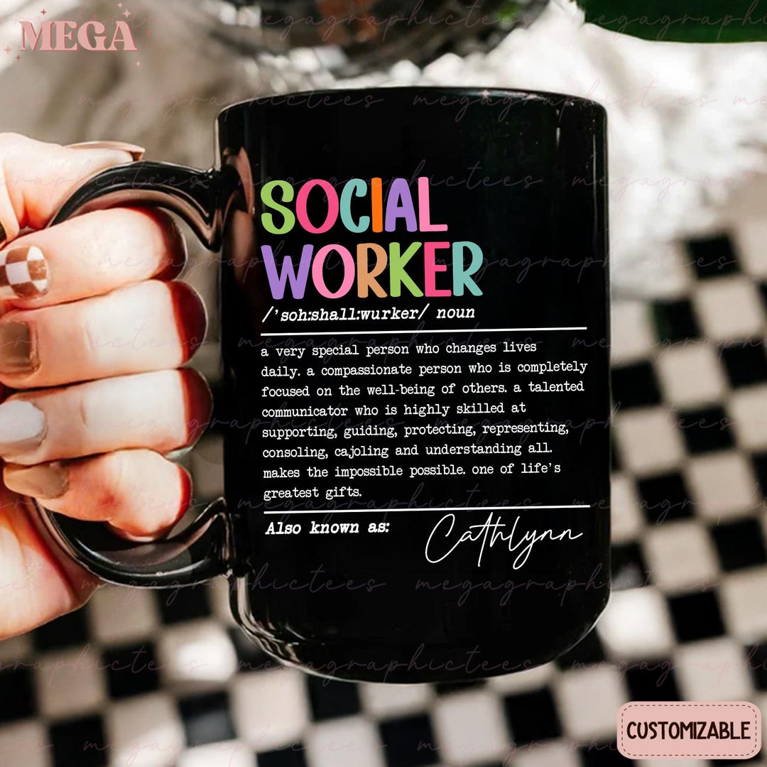 Social Worker Definition Mug, Custom Social Worker Mug, Social Worker ...