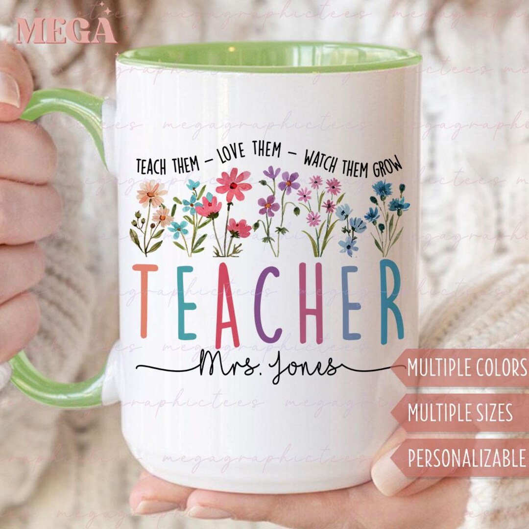 Personalized Teacher Mug, Custom Teacher Mug, Teacher Appreciation ...