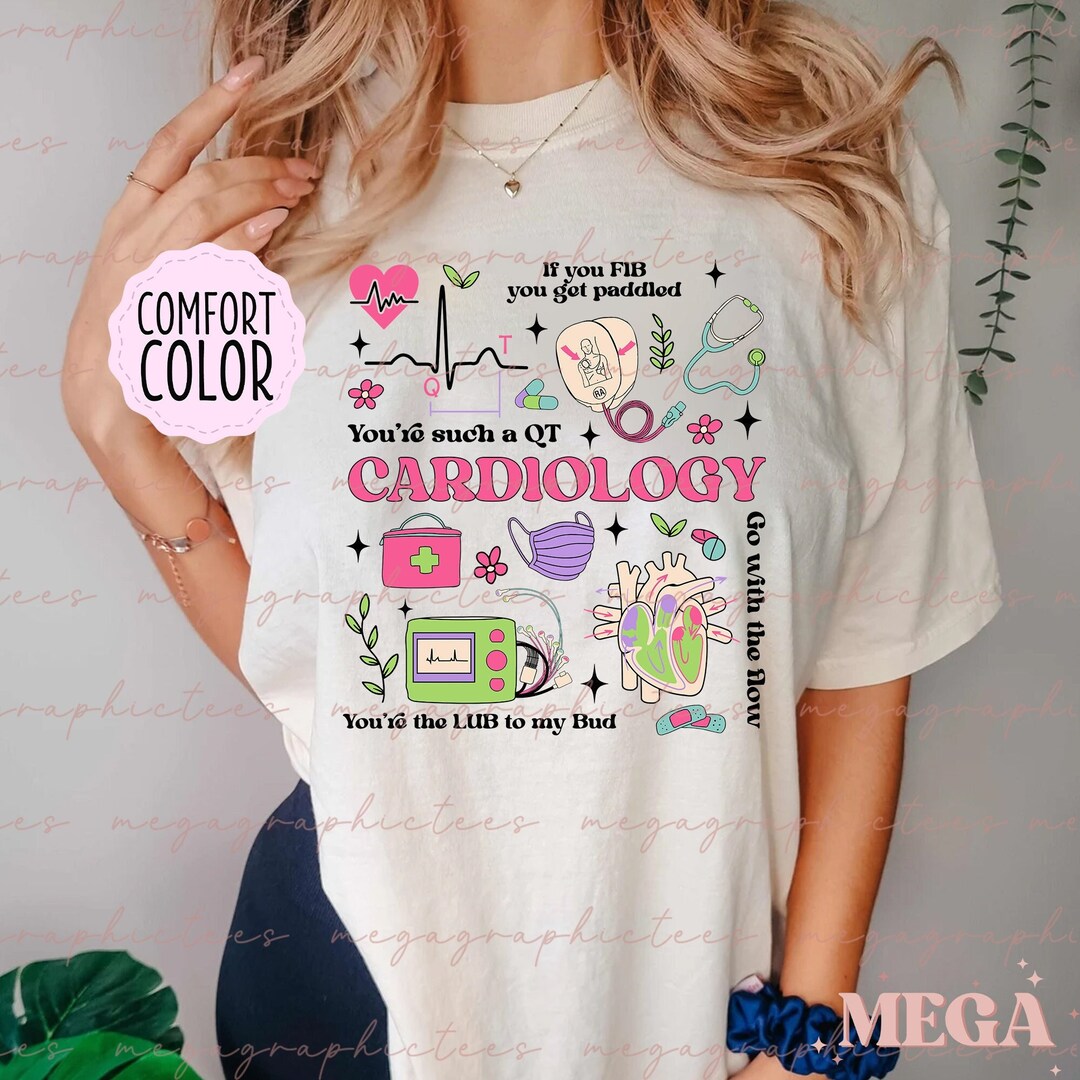 Comfort Colors Cardiology Shirt, Cardiac Nurse Shirt, Cardiologist ...