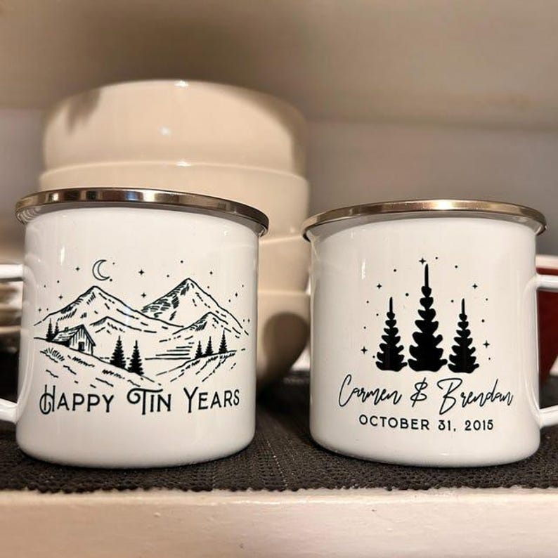 Personalized Tin Years Mug, Tin Year Anniversary Gift 001098 - Etsy ...
