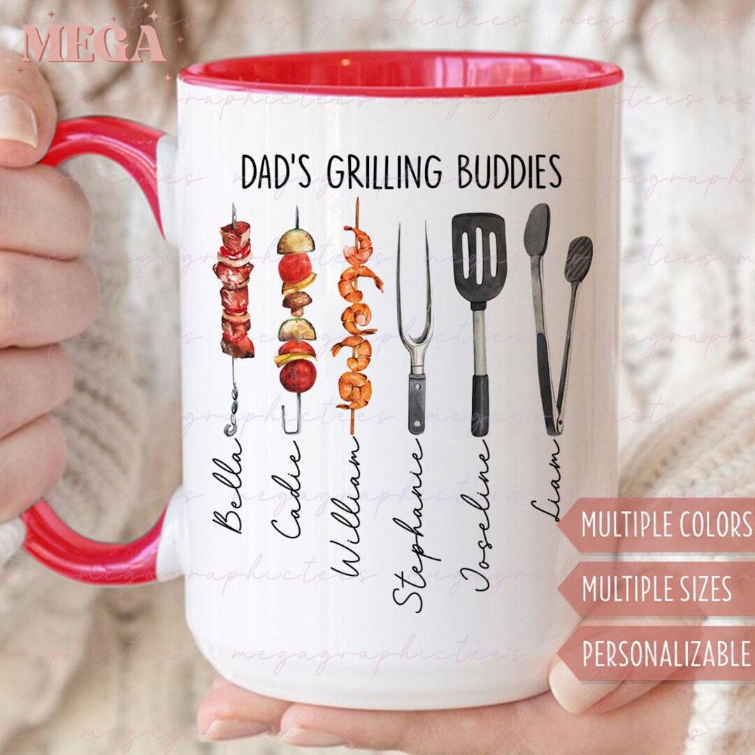 Personalized Grill Dad Mug, Custom Dad Mug, Daddy Grilling Gifts ...
