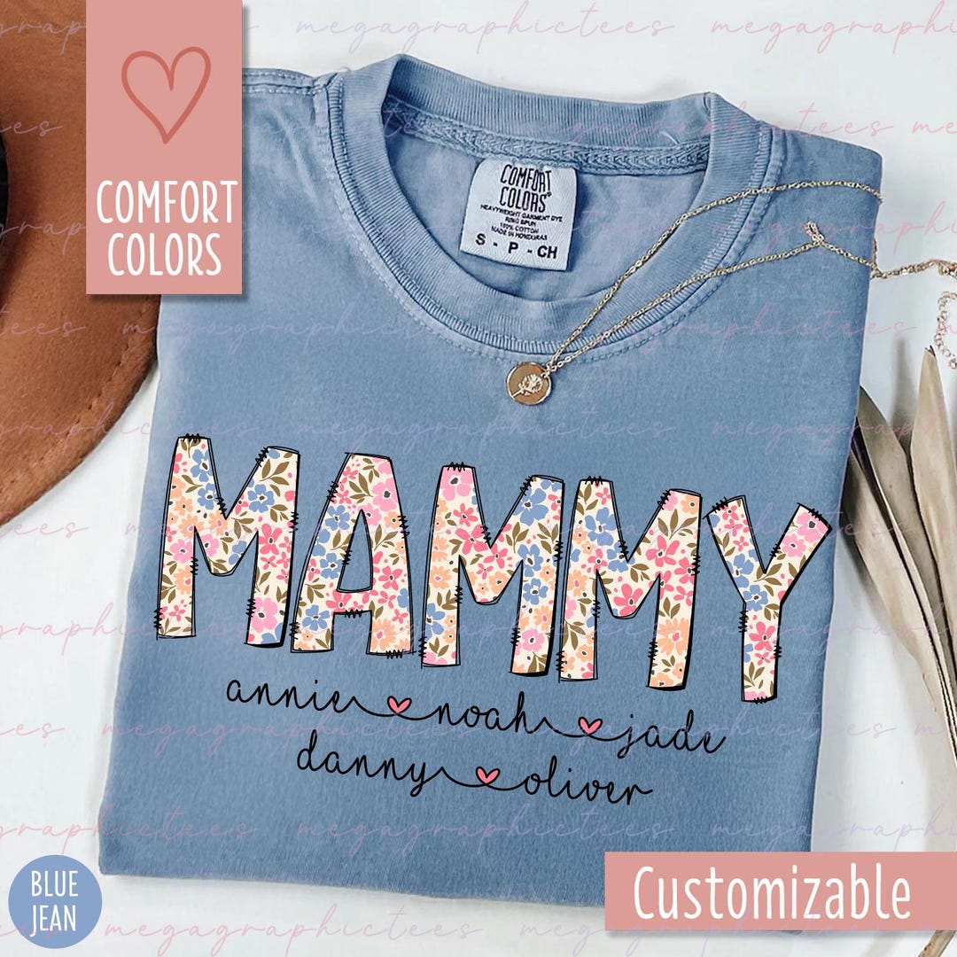 Wildflowers Mammy Shirt, Floral Custom Mammy Shirt, Gift for Mammy ...