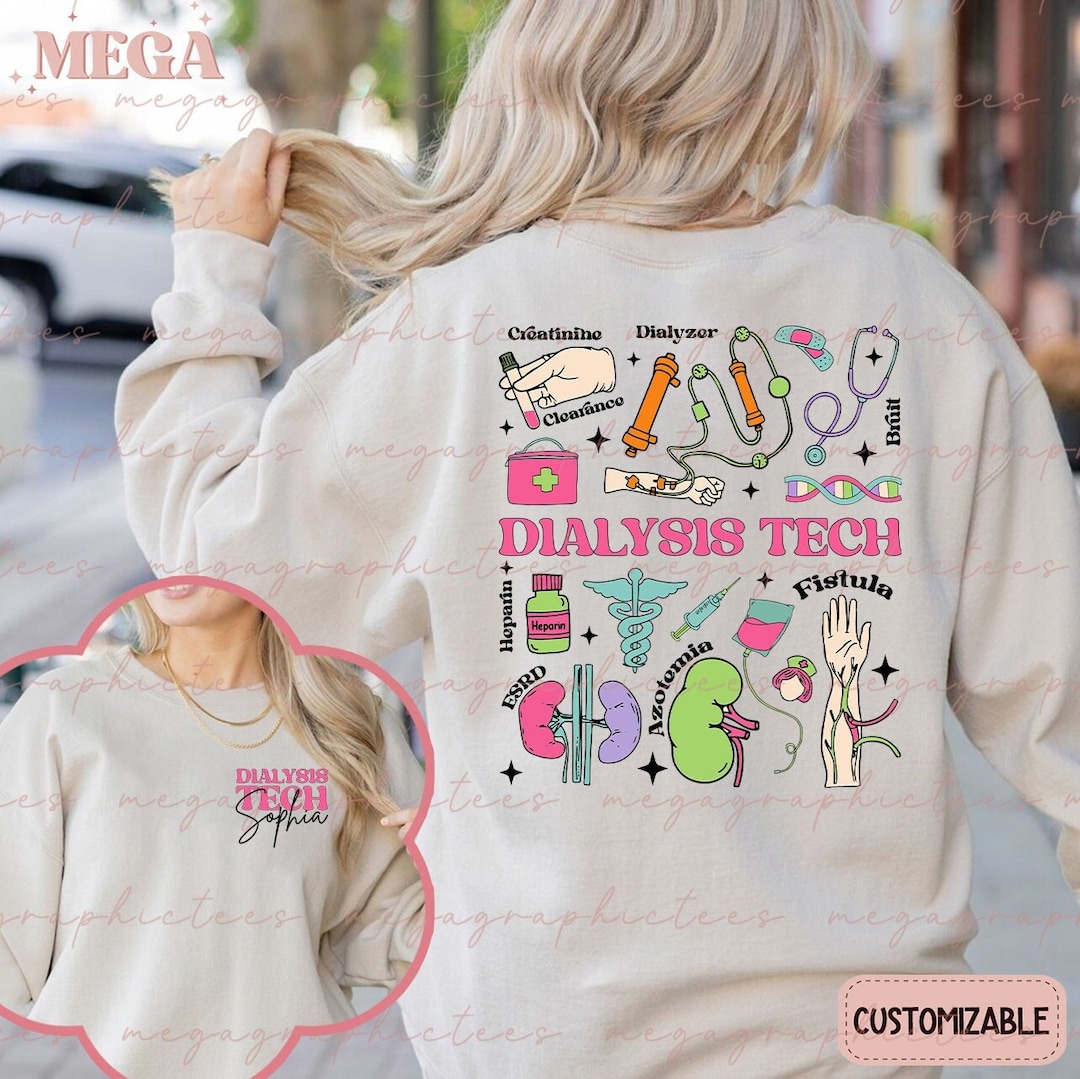 Personalized Dialysis Nurse Shirt/sweatshirt, Nephrology Shirt ... Personalized Dialysis Nurse Shirt/sweatshirt, Nephrology Shirt ...