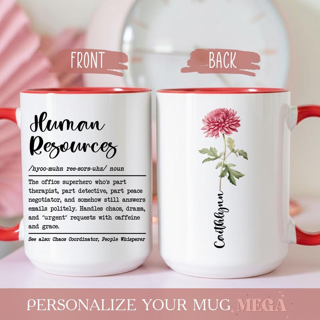 Custom Human Resources Gift, Personalized HR Mug, Custom Gift for HR ...