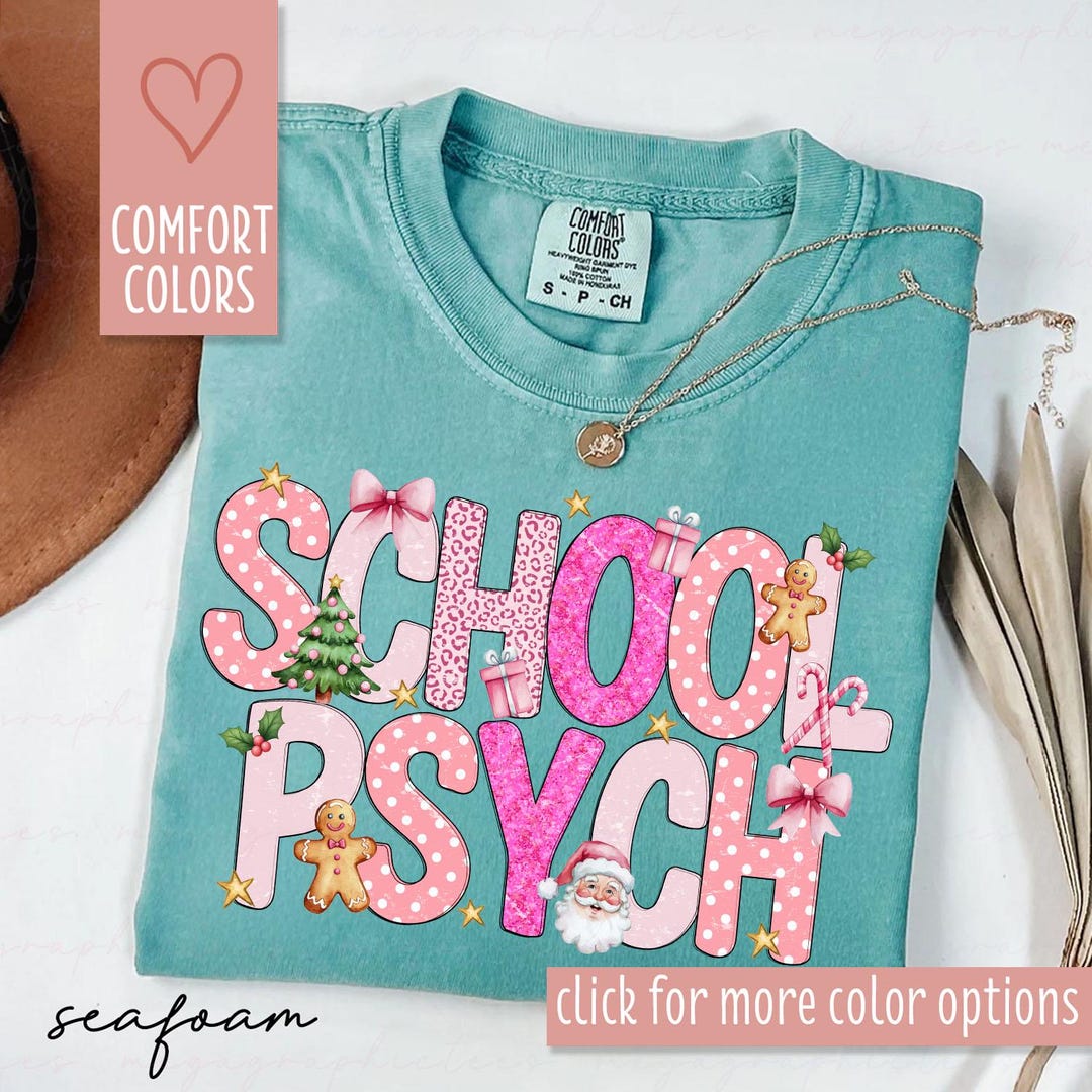 School Psych Shirt, Christmas School Psych Shirt, Comfort Colors School ...